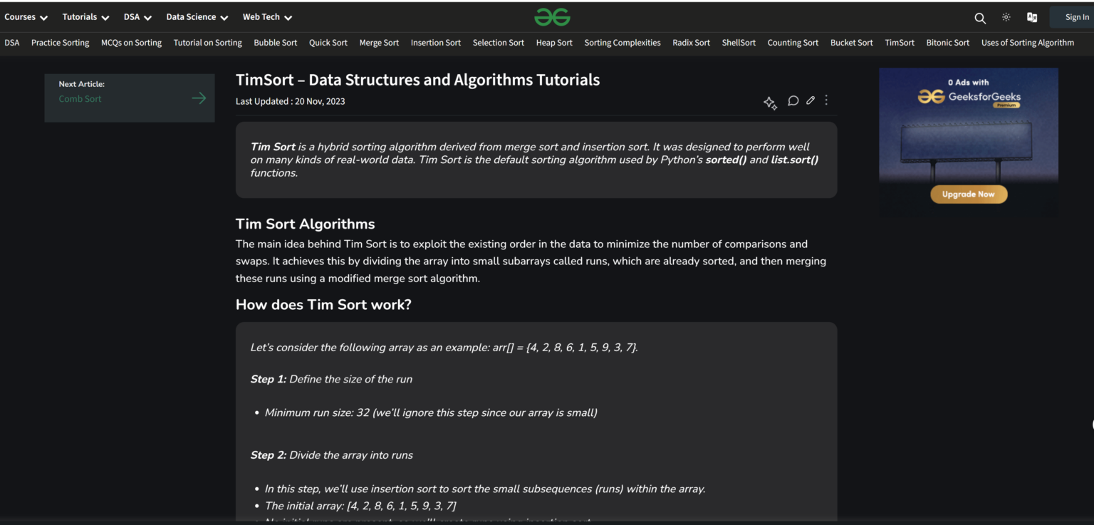 What Is Timsort A Fast And Efficient Sorting Algorithm Explained 